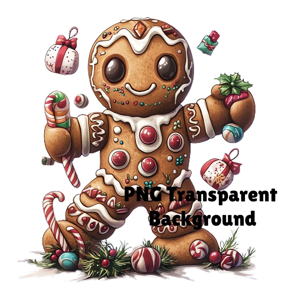 20 Querky Partying Gingerbread People PNG Clipart Transparent ...