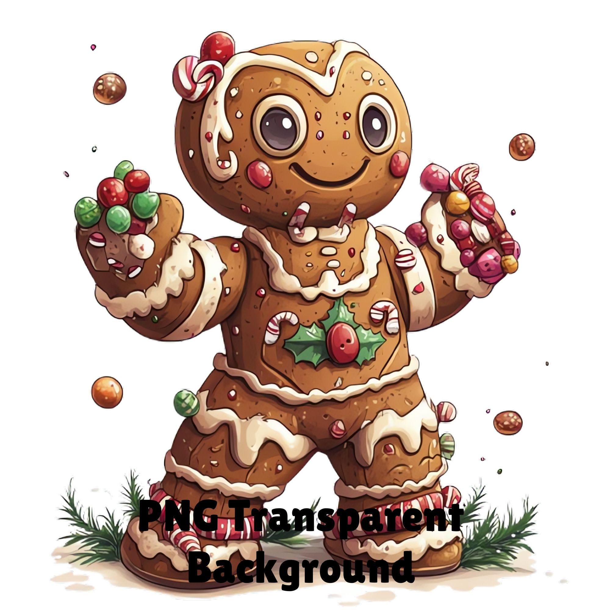 20 Querky Partying Gingerbread People PNG Clipart Transparent ...