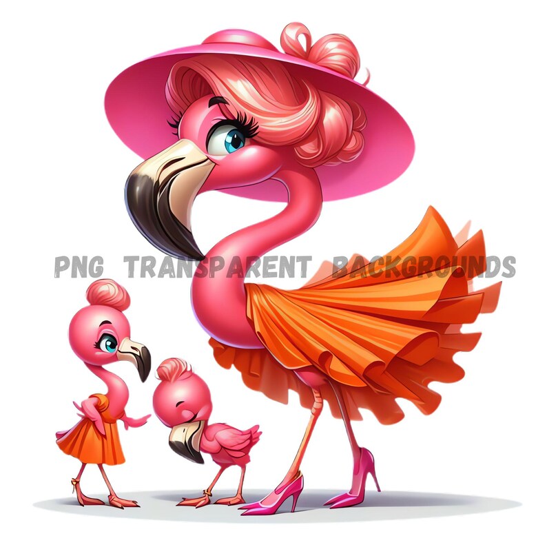 10 Glamorous Flamingo PNG Clipart Images, Cute Cartoon Flamingos ...