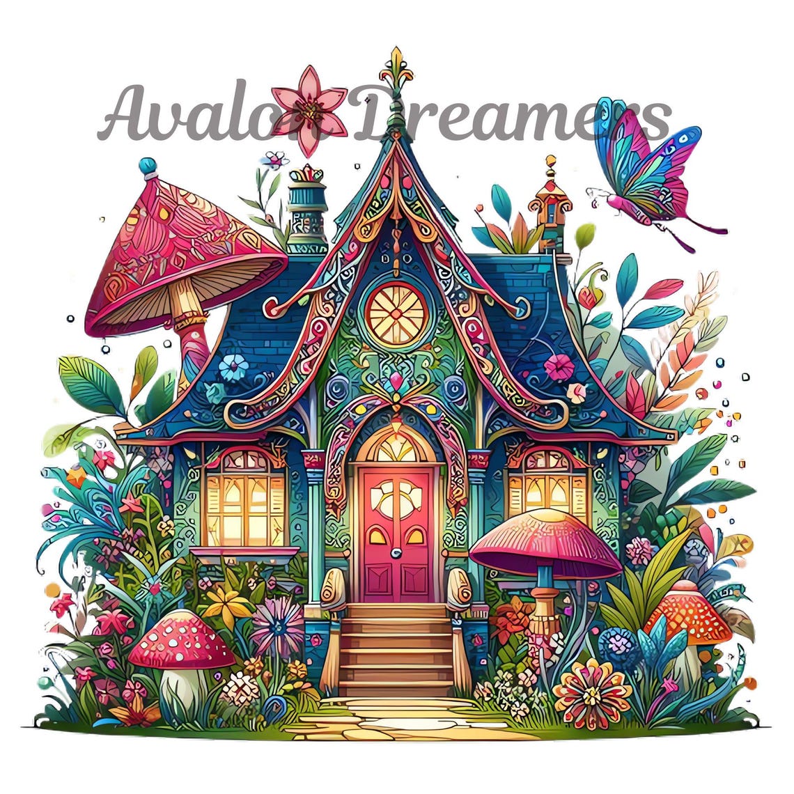 20 Fantasy Fairy Houses PNG Clipart Images, Print at Home, Transparent ...