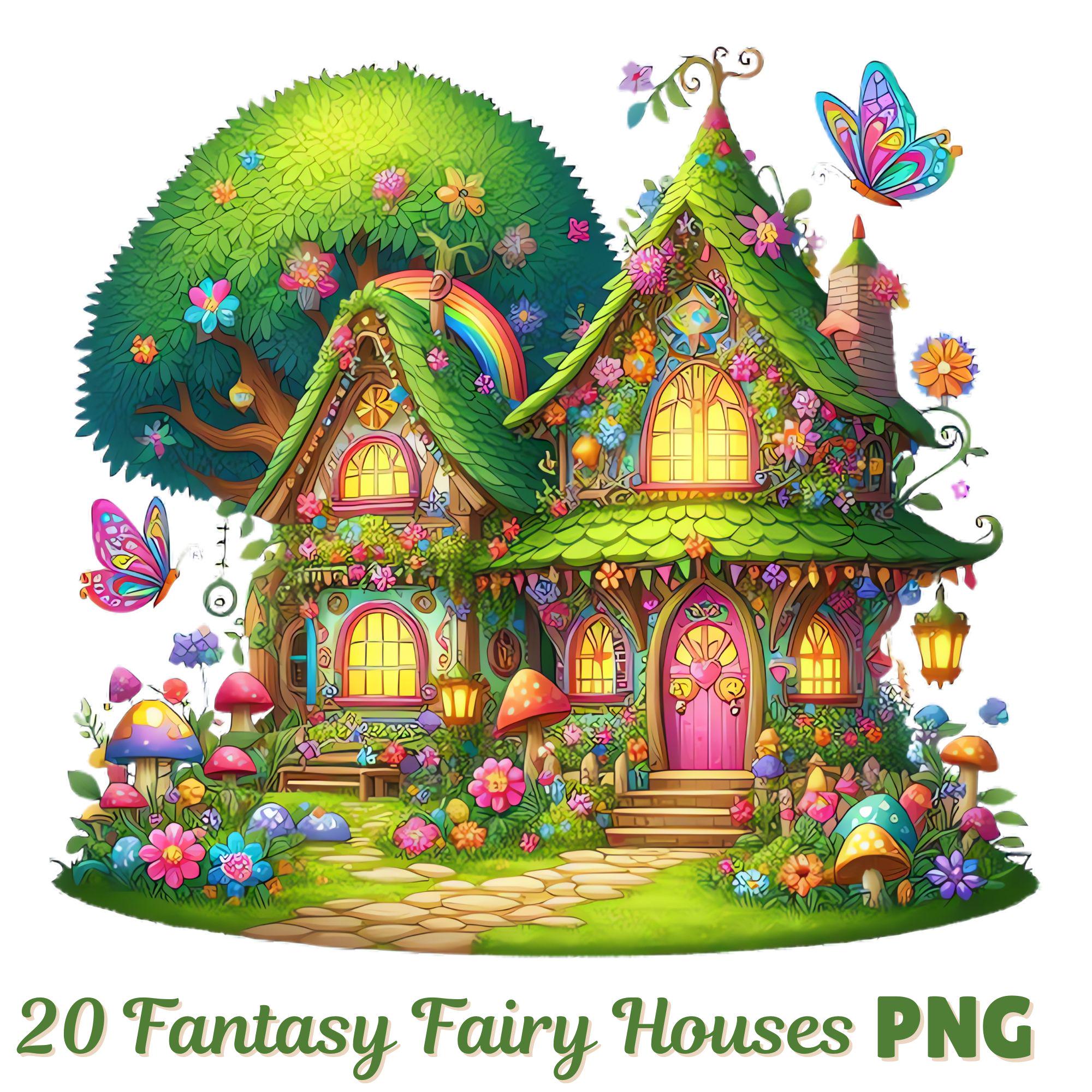 20 Fantasy Fairy Houses PNG Clipart Images, Print at Home, Transparent ...