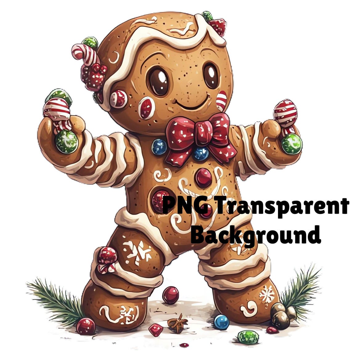 20 Querky Partying Gingerbread People PNG Clipart Transparent ...