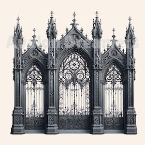 20 Gothic Ornate Gates PNG Clipart, Transparent Background, Card Making ...