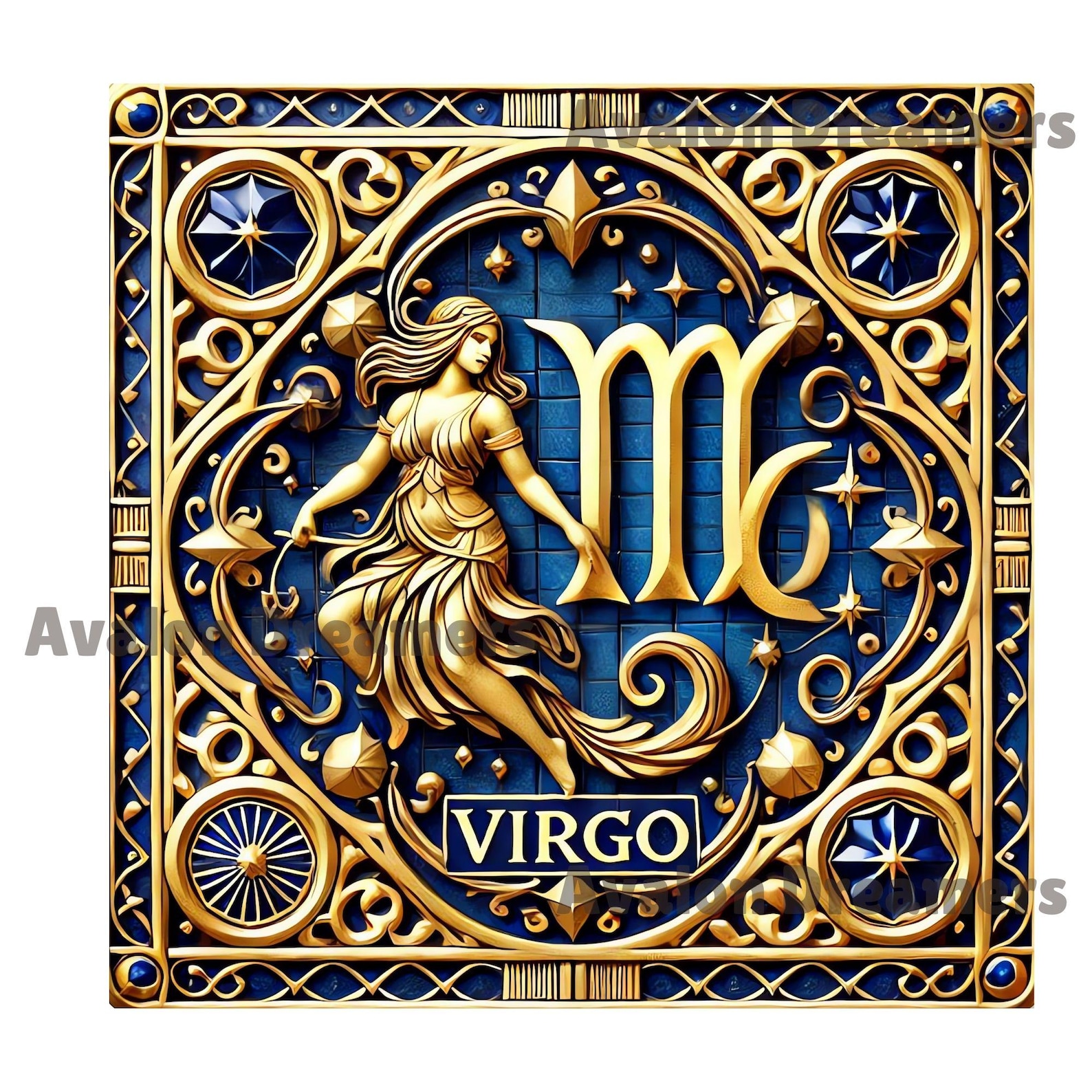 12 Signs of the Zodiac 3D Printable PNG Clipart, Square Tiles 8" X 8 ...