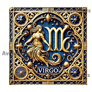 12 Signs of the Zodiac 3D Printable PNG Clipart, Square Tiles 8" X 8 ...