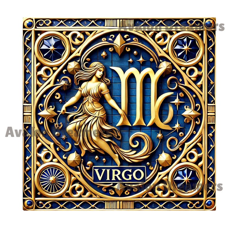12 Signs of the Zodiac 3D Printable PNG Clipart, Square Tiles 8" X 8 ...