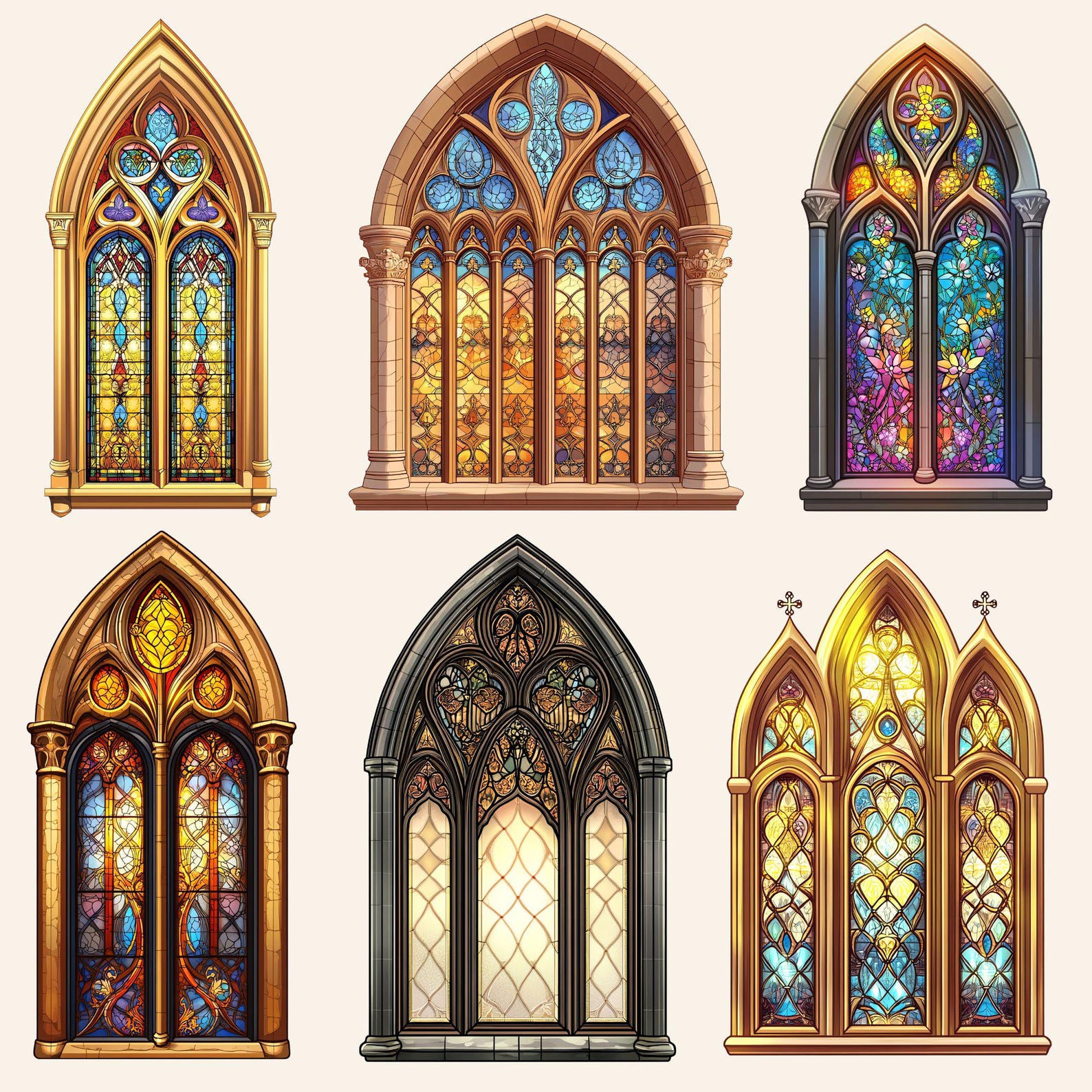 100 Gothic Stained Glass Windows, PNG Clipart, Transparent Background ...