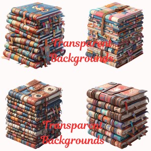 16 Stacks of Junk Journals SET 2 Clipart PNG Images, Card Making, Paper ...