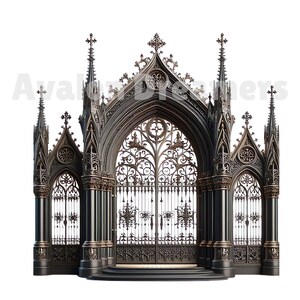 20 Gothic Ornate Gates PNG Clipart, Transparent Background, Card Making ...