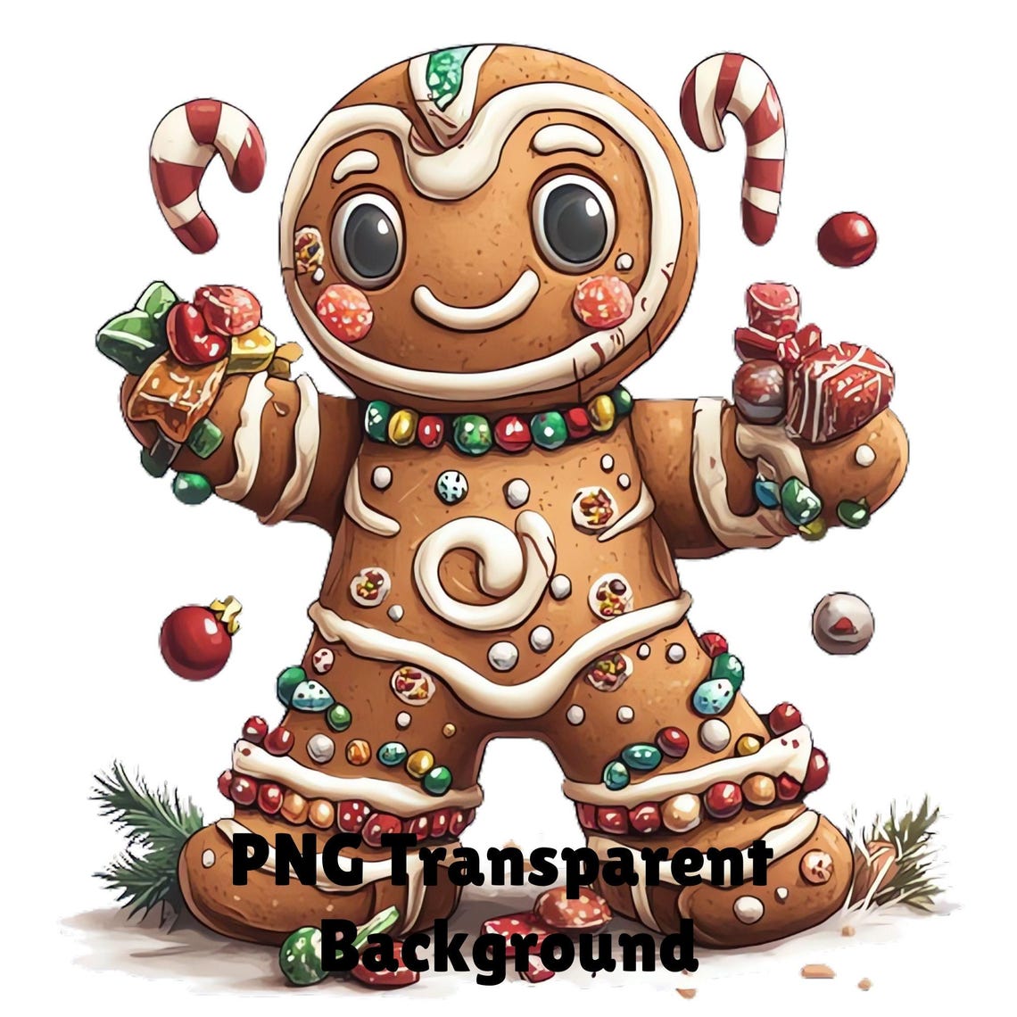 20 Querky Partying Gingerbread People PNG Clipart Transparent ...