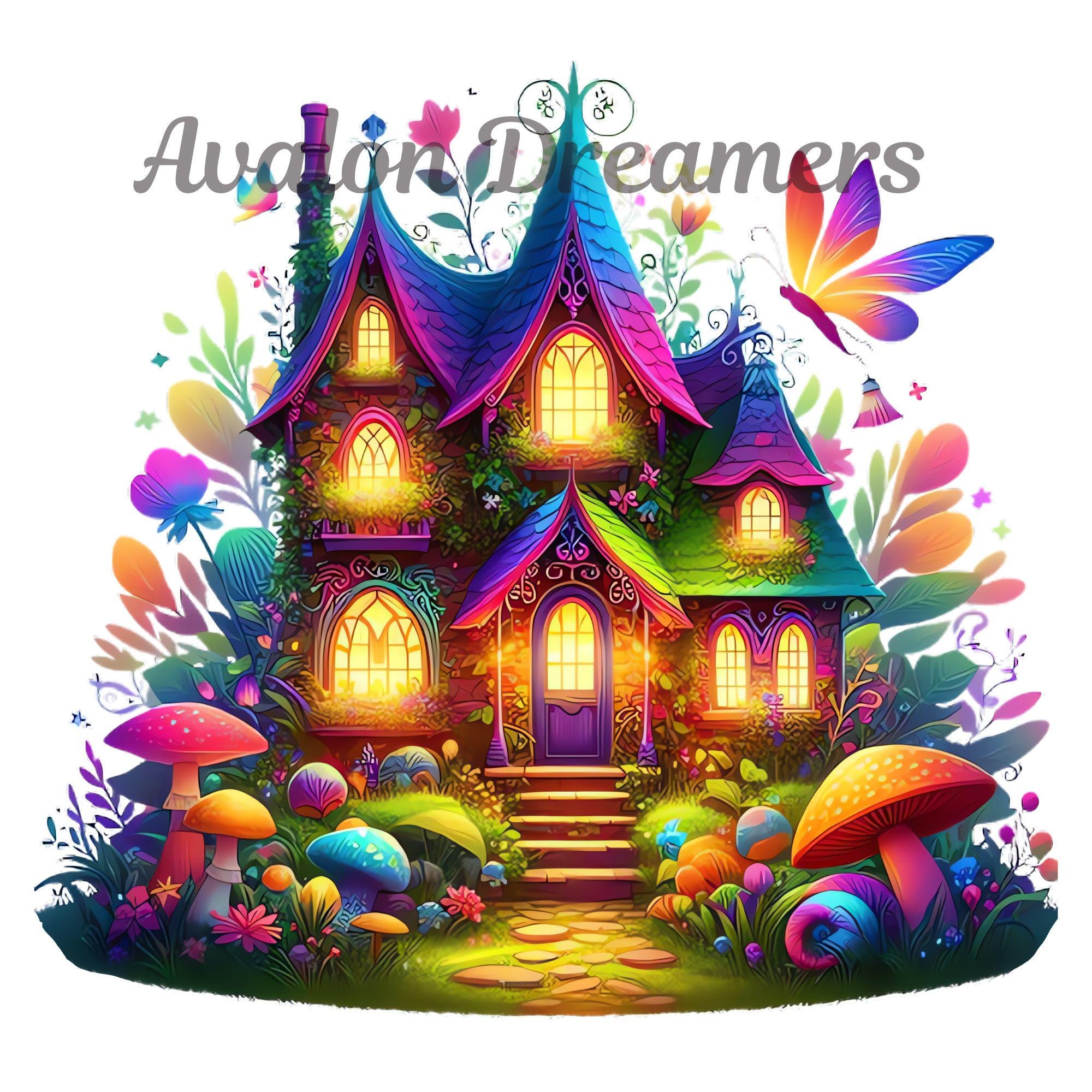 20 Fantasy Fairy Houses PNG Clipart Images, Print at Home, Transparent ...