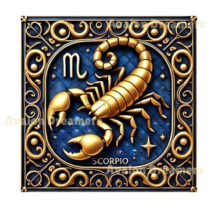 12 Signs of the Zodiac 3D Printable PNG Clipart, Square Tiles 8" X 8 ...
