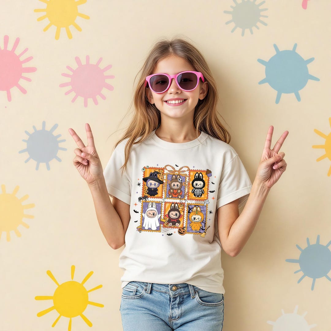 Labubu Halloween Sweatshirt, Pumpkin Skeleton Ghost Labubu Top, Kawaii ...