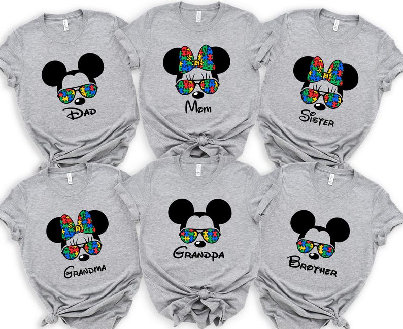 Dad Mom Sister Brother Grandma Grandpa Autism Shirt, Family Matching ...