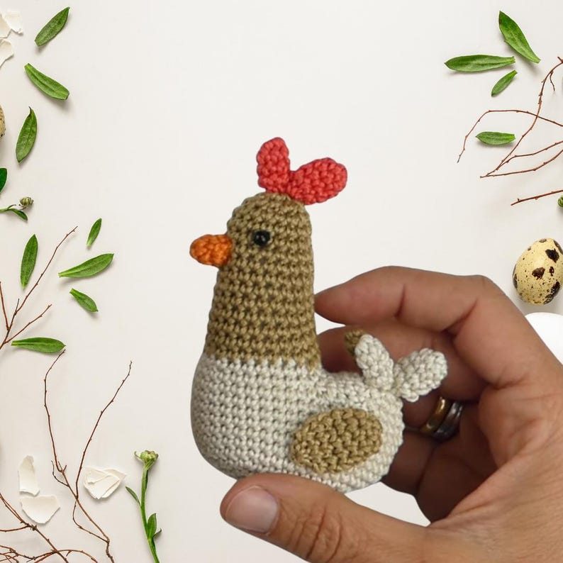Amigurumi Hen Crochet Pattern With Video Tutorial, Farm Animal Plush ...