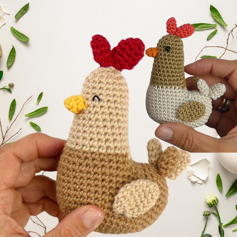 Amigurumi Hen Crochet Pattern With Video Tutorial, Farm Animal Plush ...