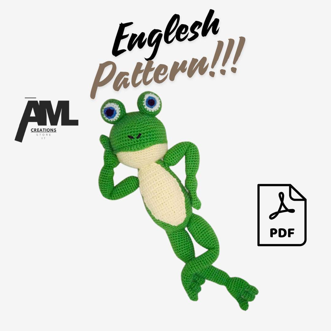 Amigurumi Frog Pattern PDF in English - Easy Crochet Frog Tutorial for ...