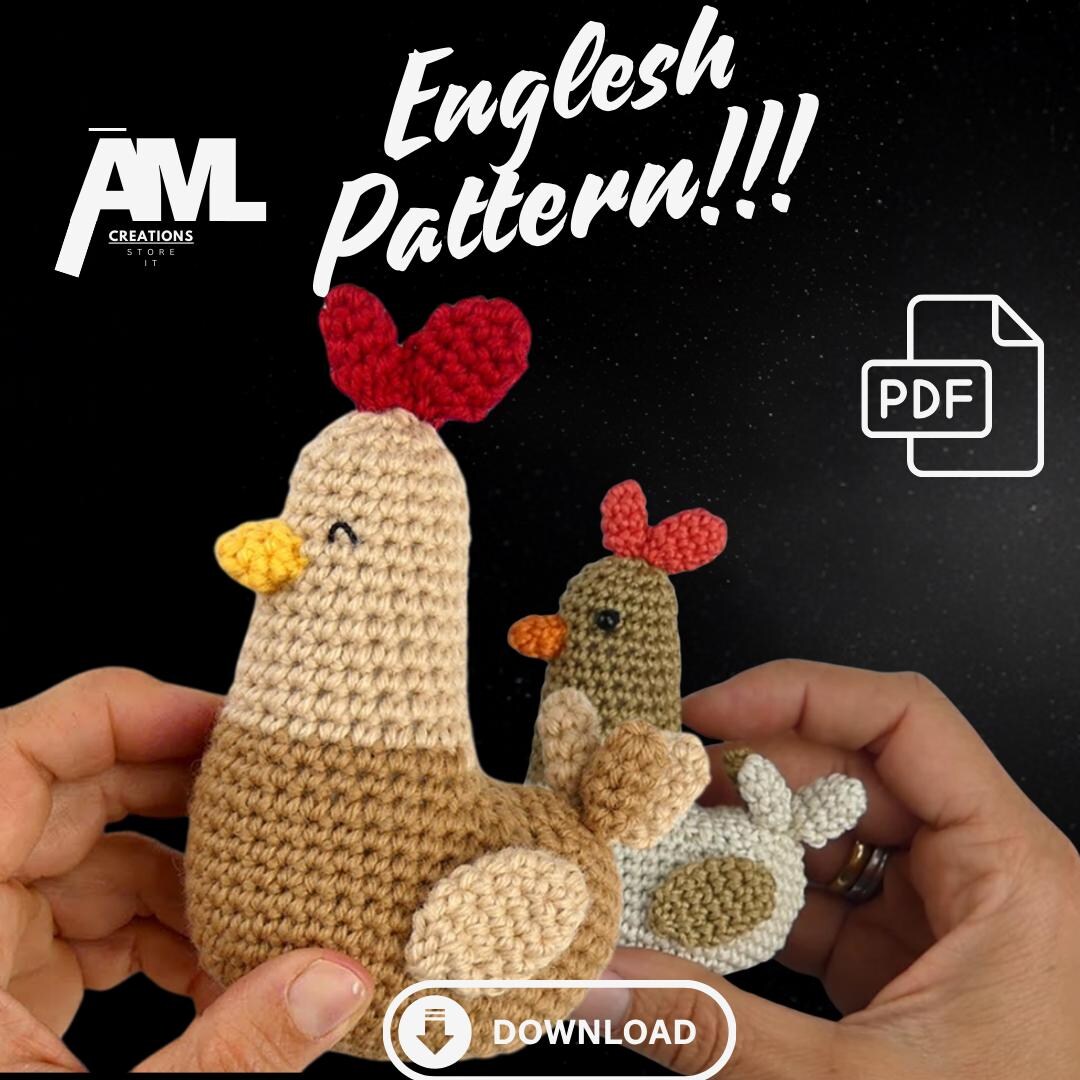 Amigurumi Hen Crochet Pattern With Video Tutorial, Farm Animal Plush ...