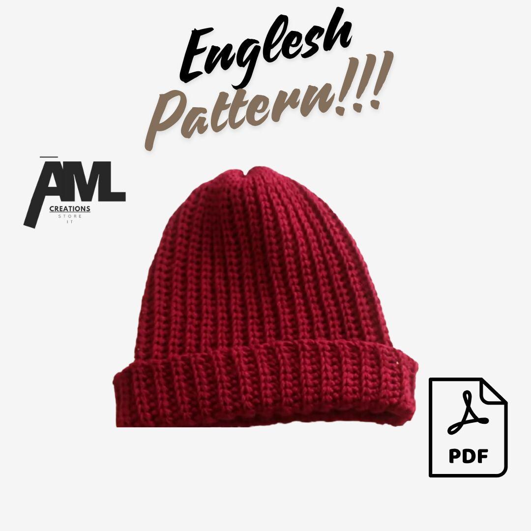 Knitted Wool Hat Crochet Pattern PDF, DIY Winter Beanie Tutorial ...
