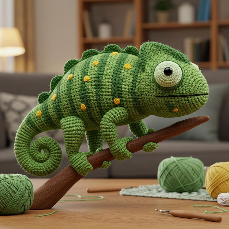 Chameleon Amigurumi Crochet Pattern PDF Cute Handmade DIY Stuffed Toy ...