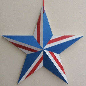 Patriotic Wood Star Wall Hanging USA America July 4th~hand Painted - Etsy