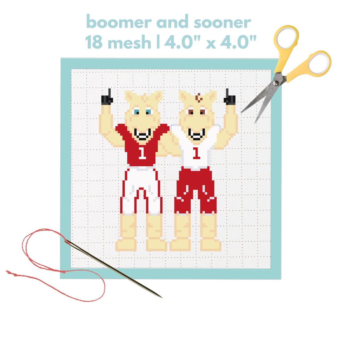 OU Boomer and Sooner | Hand-painted Needlepoint Canvas - Etsy