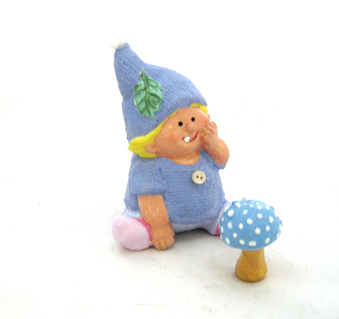 Gnome, Baby Gnome, 4" Bisque Gnome, Gnome in Blue Romper, Gift for Her ...