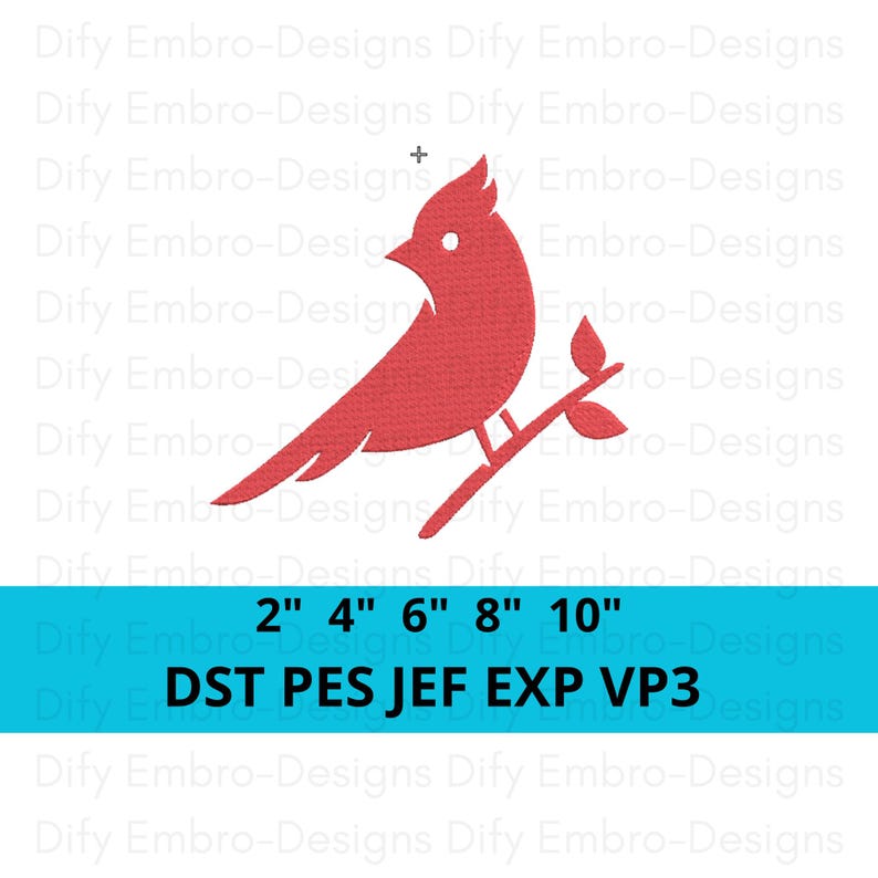 Cardinal Bird Embroidery Design – Minimalist Bird Machine Embroidery ...