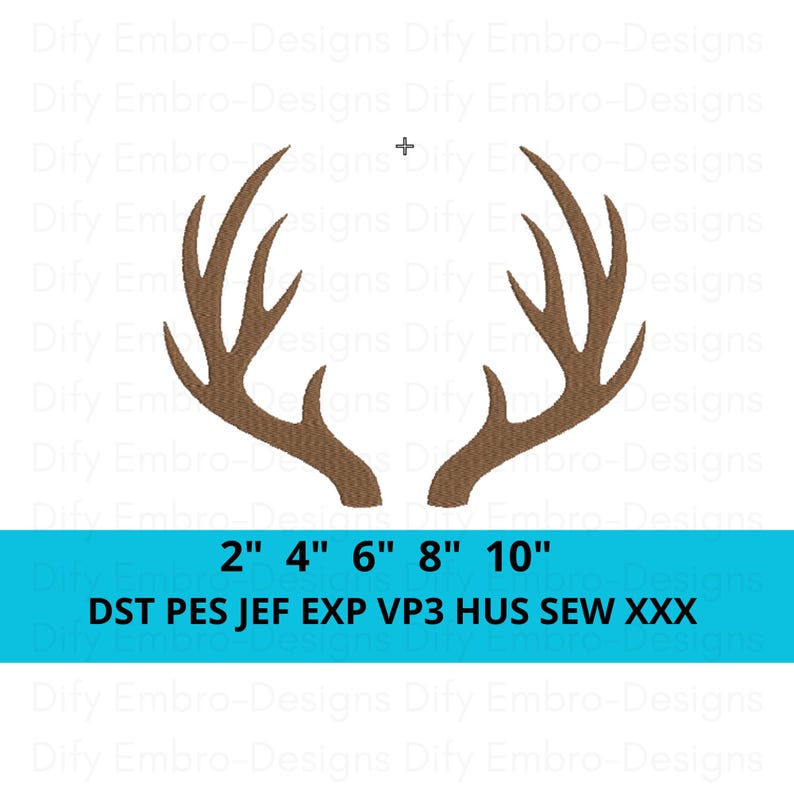 Deer Antlers Embroidery Design • Stag Antler Outline Machine Embroidery ...