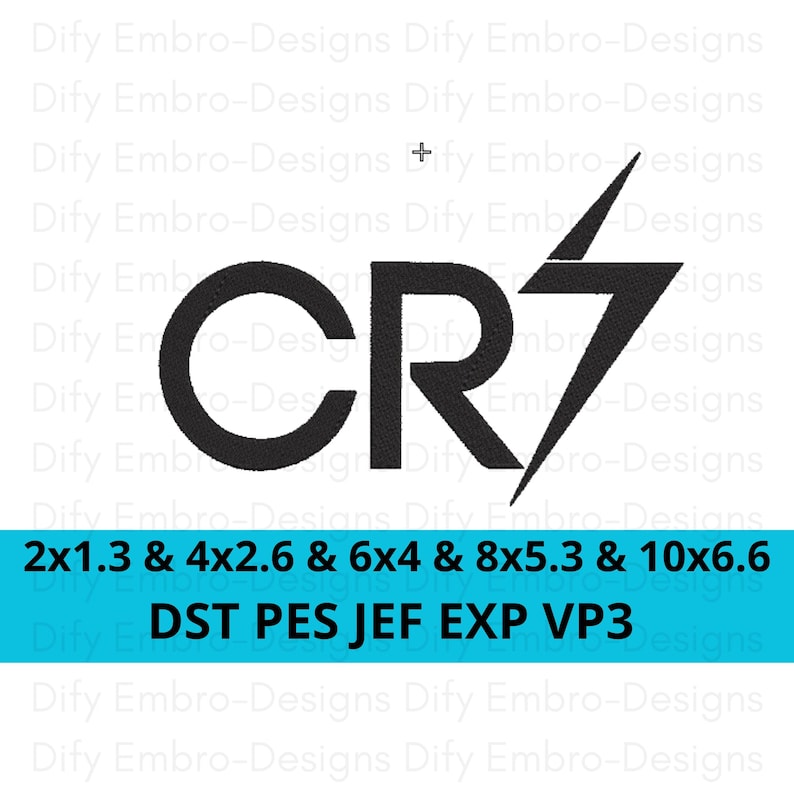 Ronaldo CR7 Embroidery Design - Football Soccer Logo Patch - Sports ...