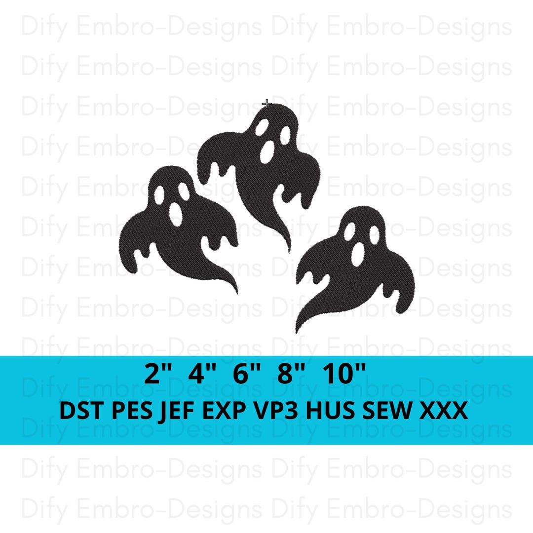 Halloween Ghosts Embroidery Design – Three Ghosts Machine Embroidery ...