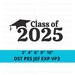 Class of 2025 Graduation Embroidery Design With Graduation Cap - Senior ...