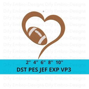 Football Heart Embroidery Design | Love Football Machine Embroidery ...