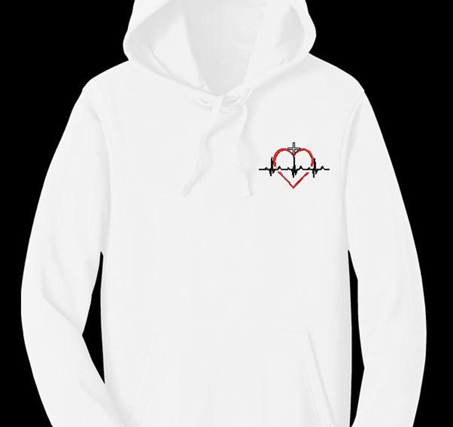 Heartbeat Embroidery Design - Heart Shape With Heartbeat Line - Digital ...