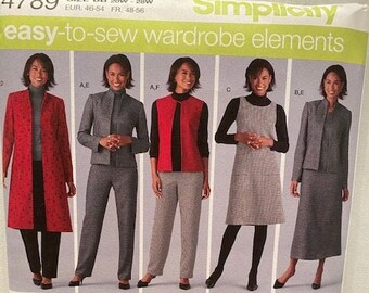 4789 UNCUT Simplicity SEWING Pattern Misses Pants Vest Jacket Jumper ...