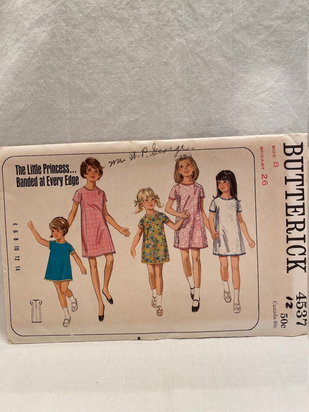 UNCUT Butterick 4537 Size: 8 Girls One Piece Dress - Etsy