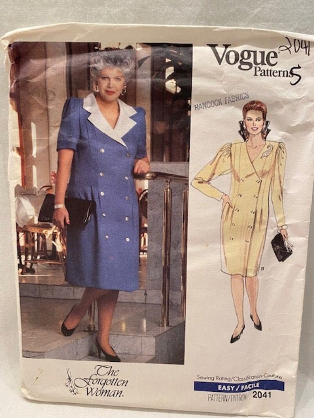 UNCUT Vogue 2041 Size: 20W-22W-24W Misses Dress the Forgotten Woman ...