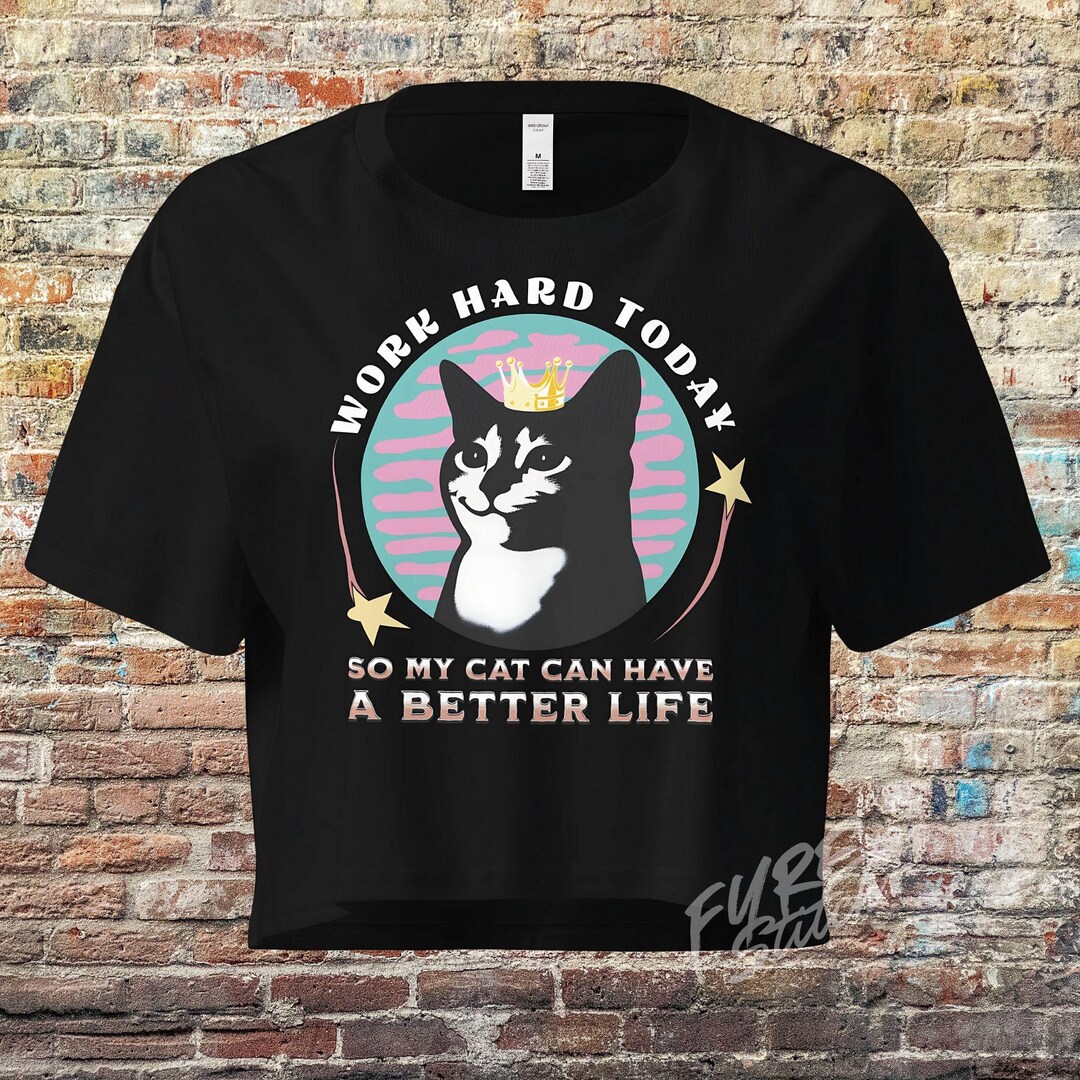 Funny Cat Meme Tee, Womens Crop Top, Work Humour, Coworker Gifts, Cat ...