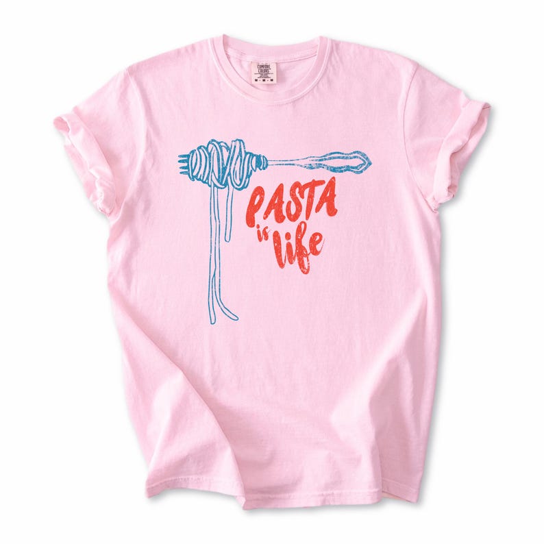 Pasta is Life T-shirt, Funny Spaghetti Fork Tee, Distressed, Retro Food ...