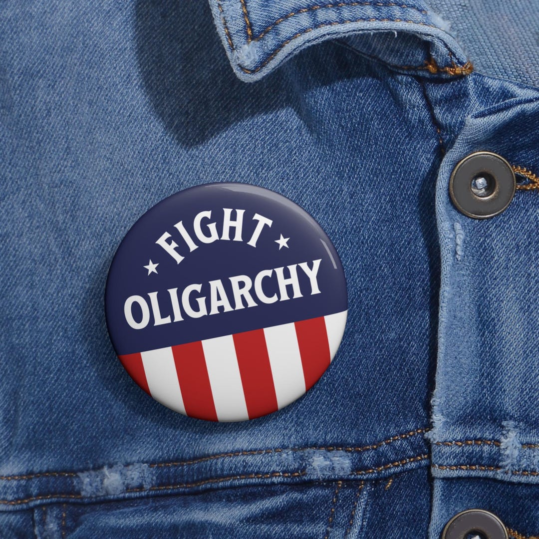 Anti-trump Pin "fight Oligarchy" Pin, Political, Anti Republican, Pro ...