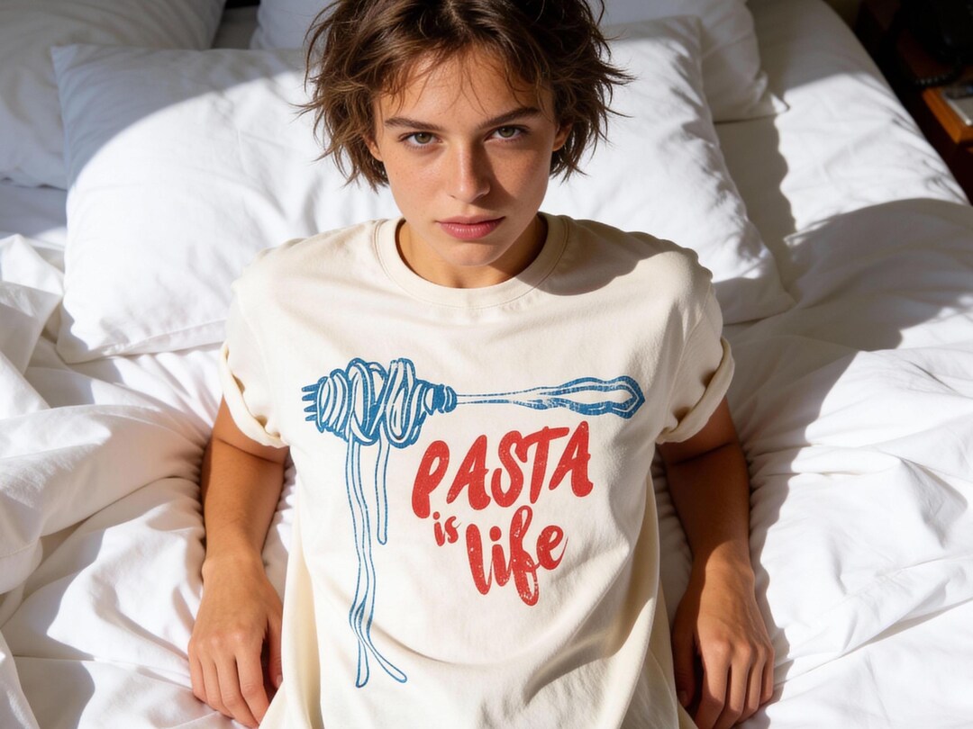 Pasta is Life T-shirt, Funny Spaghetti Fork Tee, Distressed, Retro Food ...