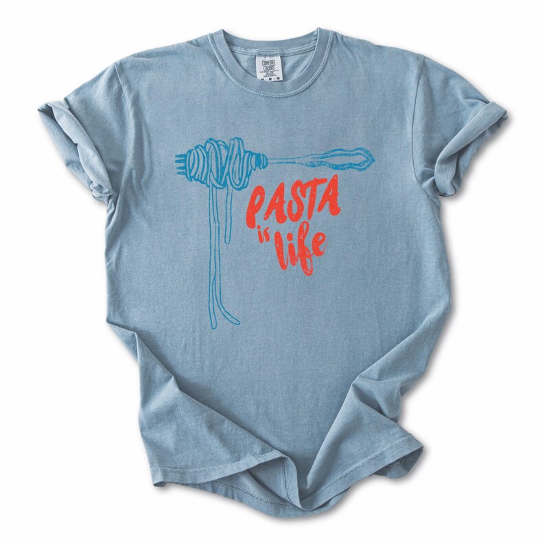 Pasta is Life T-shirt, Funny Spaghetti Fork Tee, Distressed, Retro Food ...