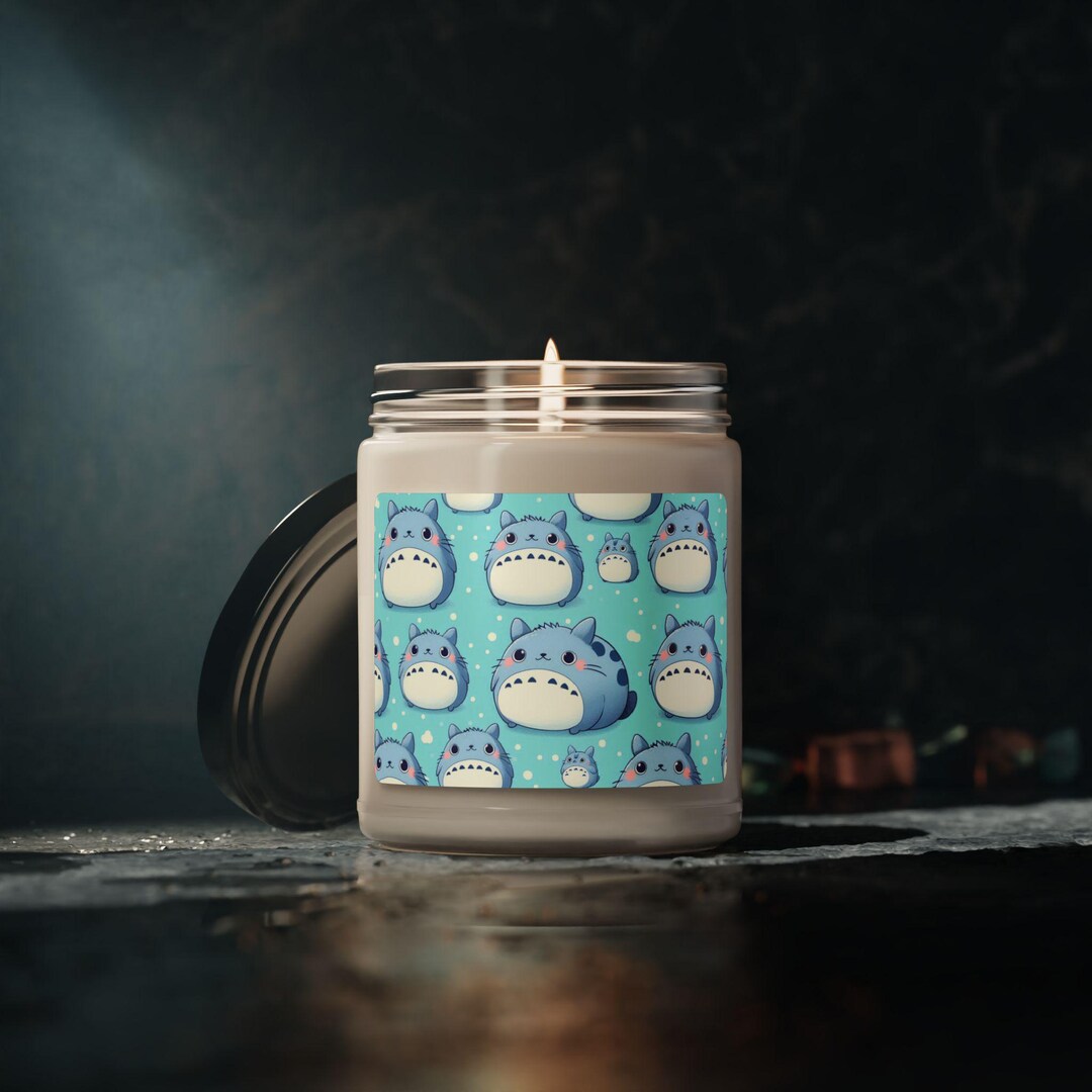 Soy Candle, Blue Totoro Inspired, Marushin Decor, Anime Aromatherapy ...