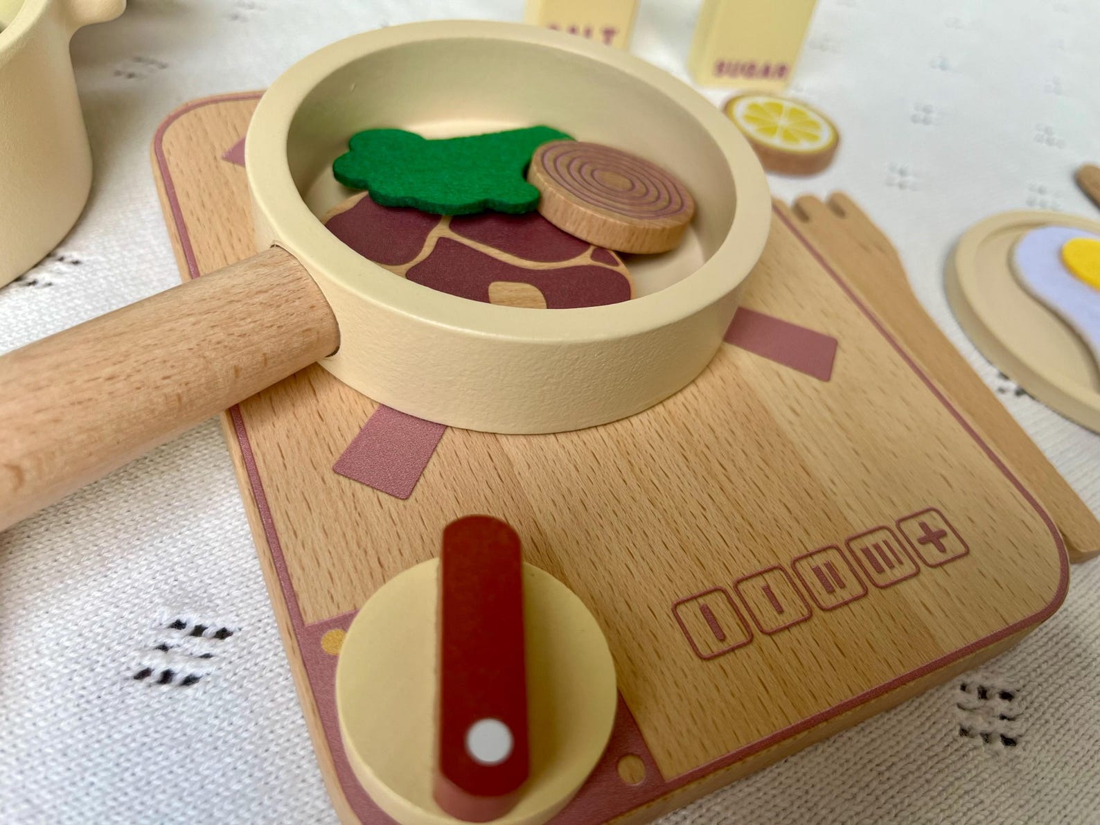 Personalized Wooden Play Kitchen Set for Kids–montessori Toy Dishes ...