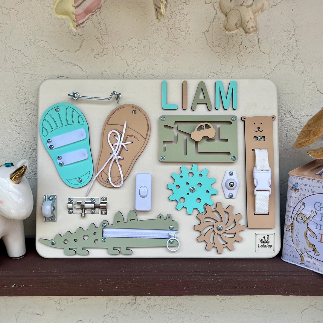 Personalized Name Busy Board for Toddlers- First Birthday Gift- First ...