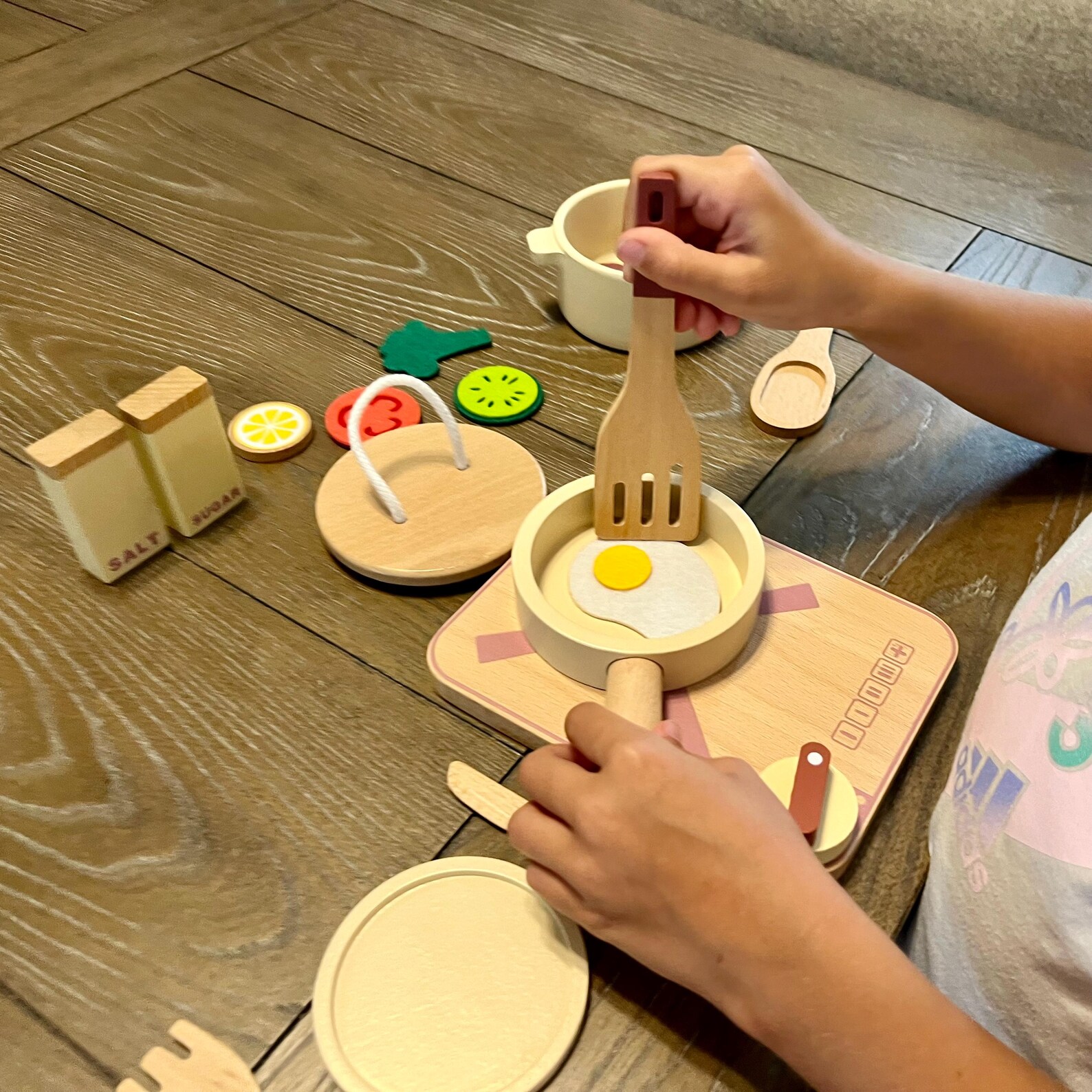 Personalized Wooden Play Kitchen Set for Kids–montessori Toy Dishes ...