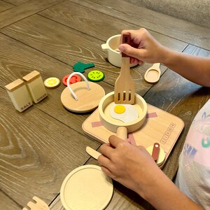 Personalized Wooden Play Kitchen Set for Kids–montessori Toy Dishes ...
