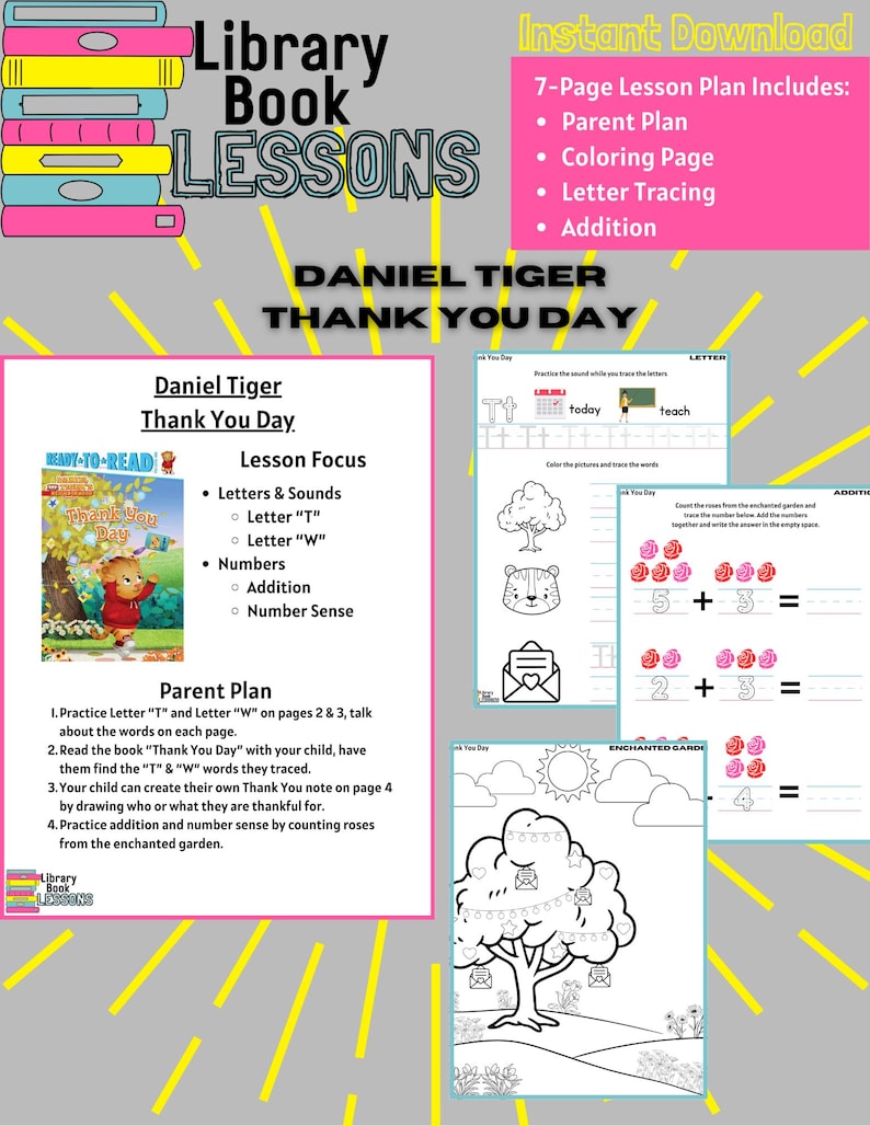 Daniel Tiger Thank You Day - Toddler Preschool Lesson Plan Worksheet ...