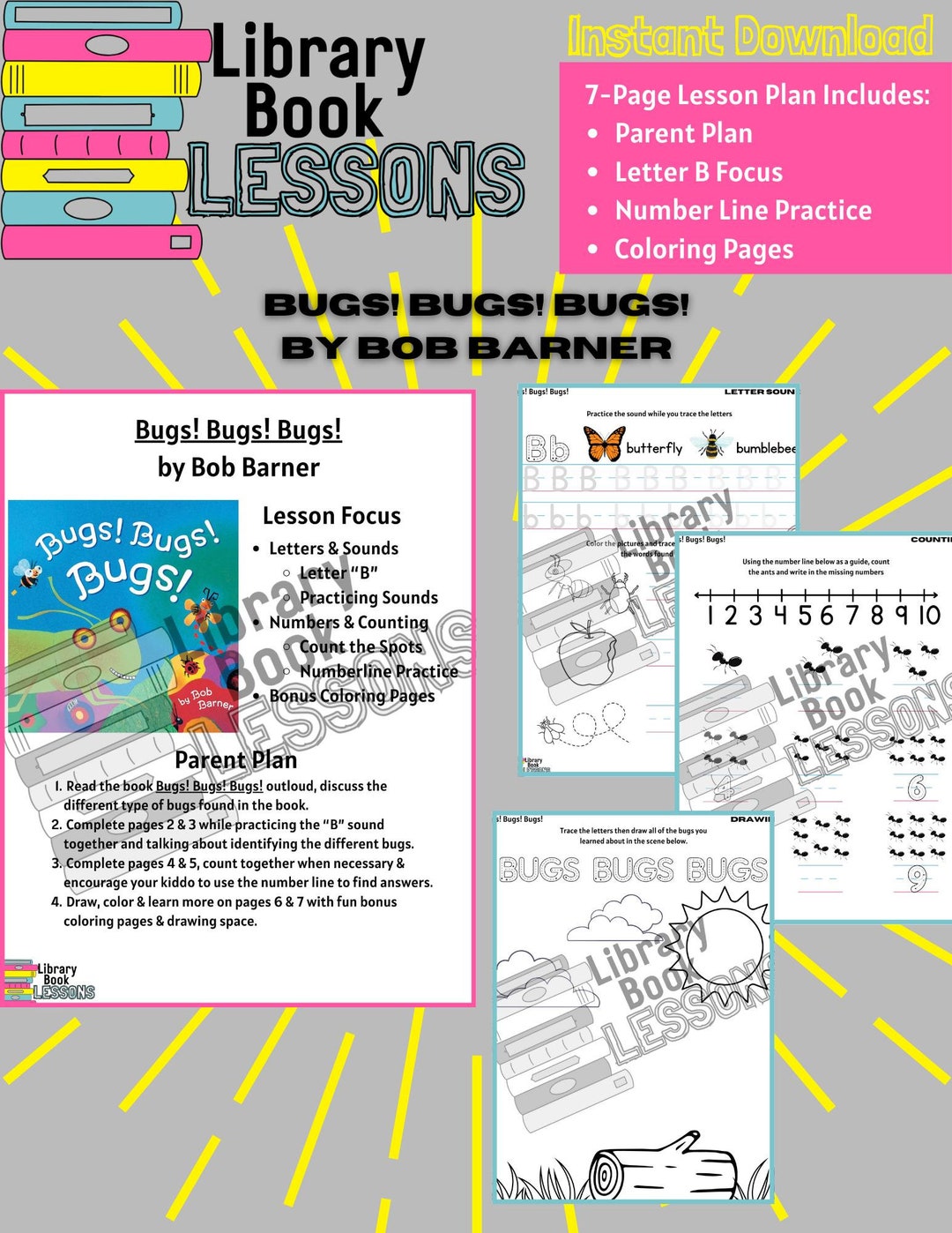 Toddler / Preschool Lesson Plan Worksheet Companion to BUGS! BUGS! BUGS ...