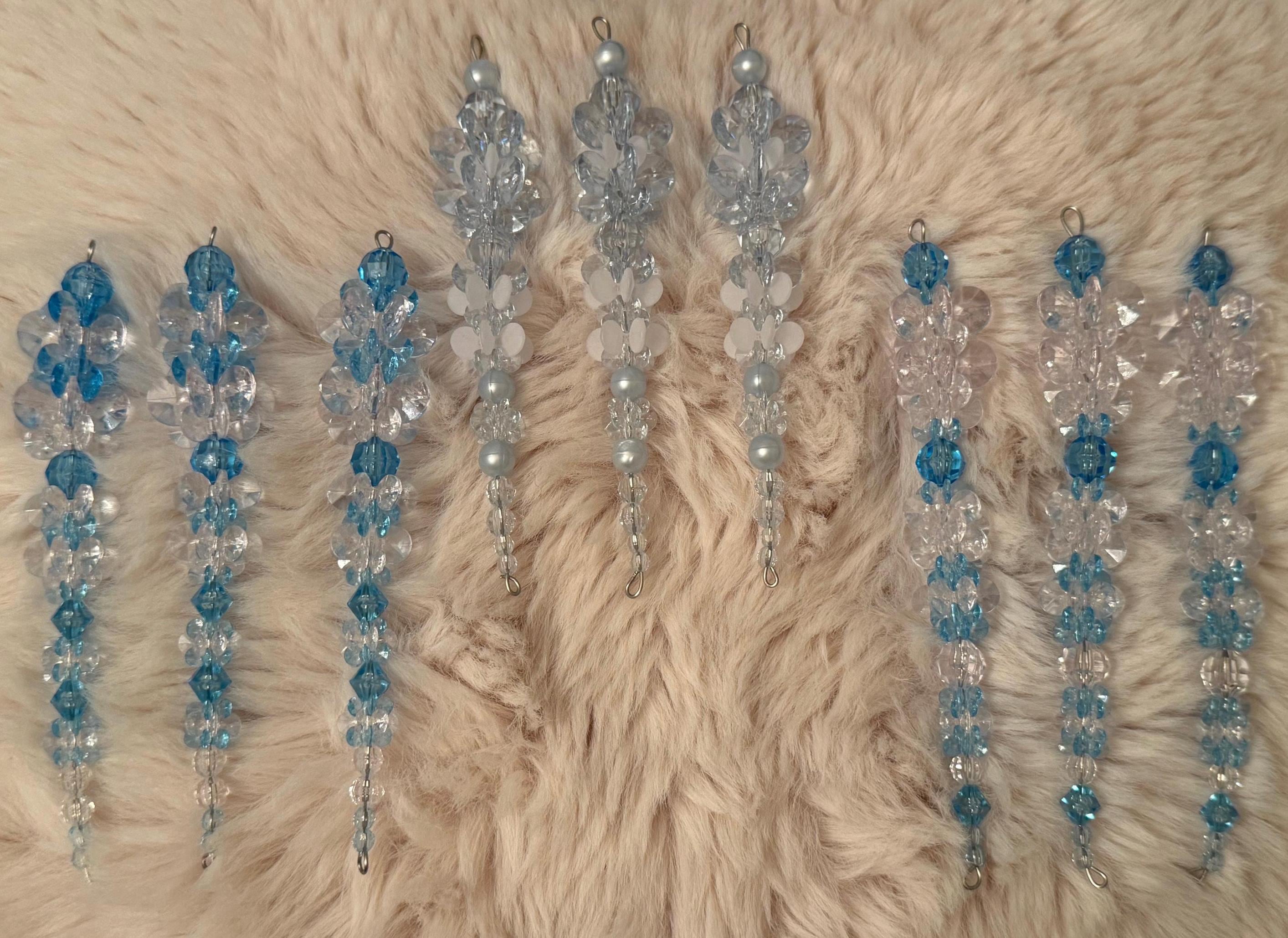 Beaded Icicle Ornament Craft Kit: Holiday Winter Decoration (makes 9 ...